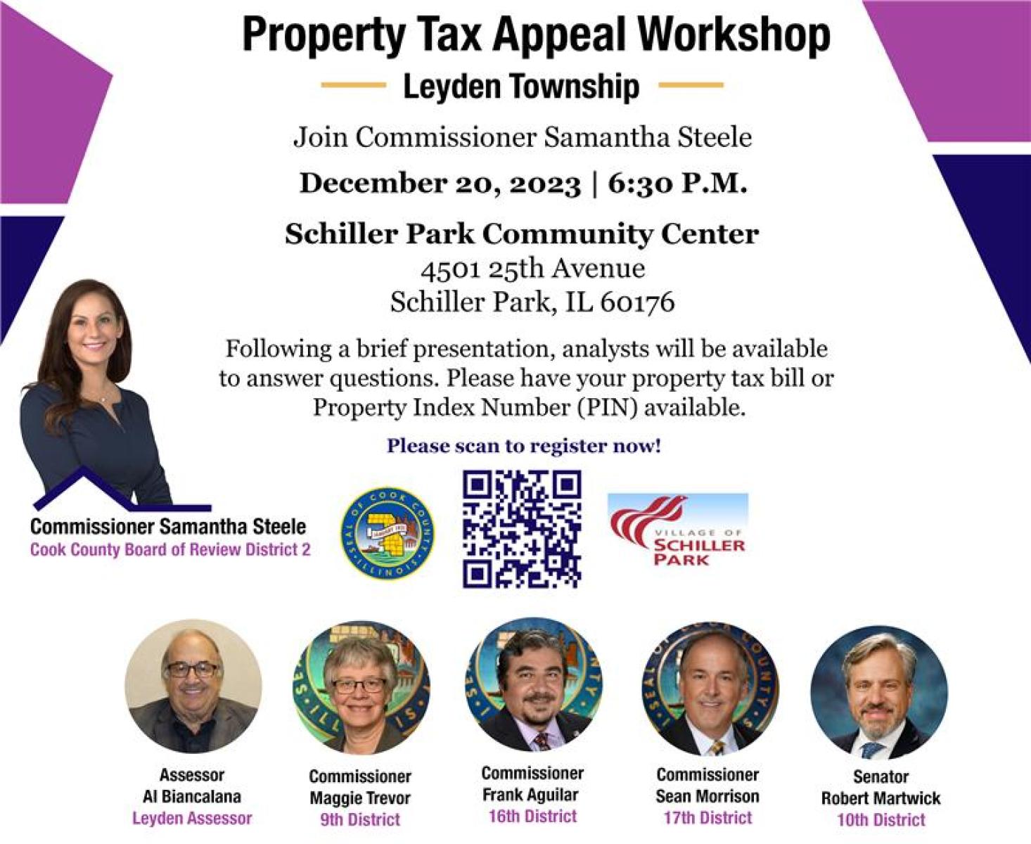 Leyden Township Property Tax Workshop, Hosted by Commissioner Samantha ... Leyden Township Property Tax Workshop, Hosted by Commissioner Samantha ...